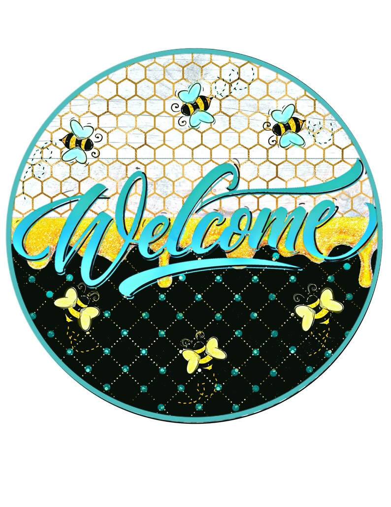 Bee Our Guest Welcome Signs Wreath Signs Check Borders - Etsy