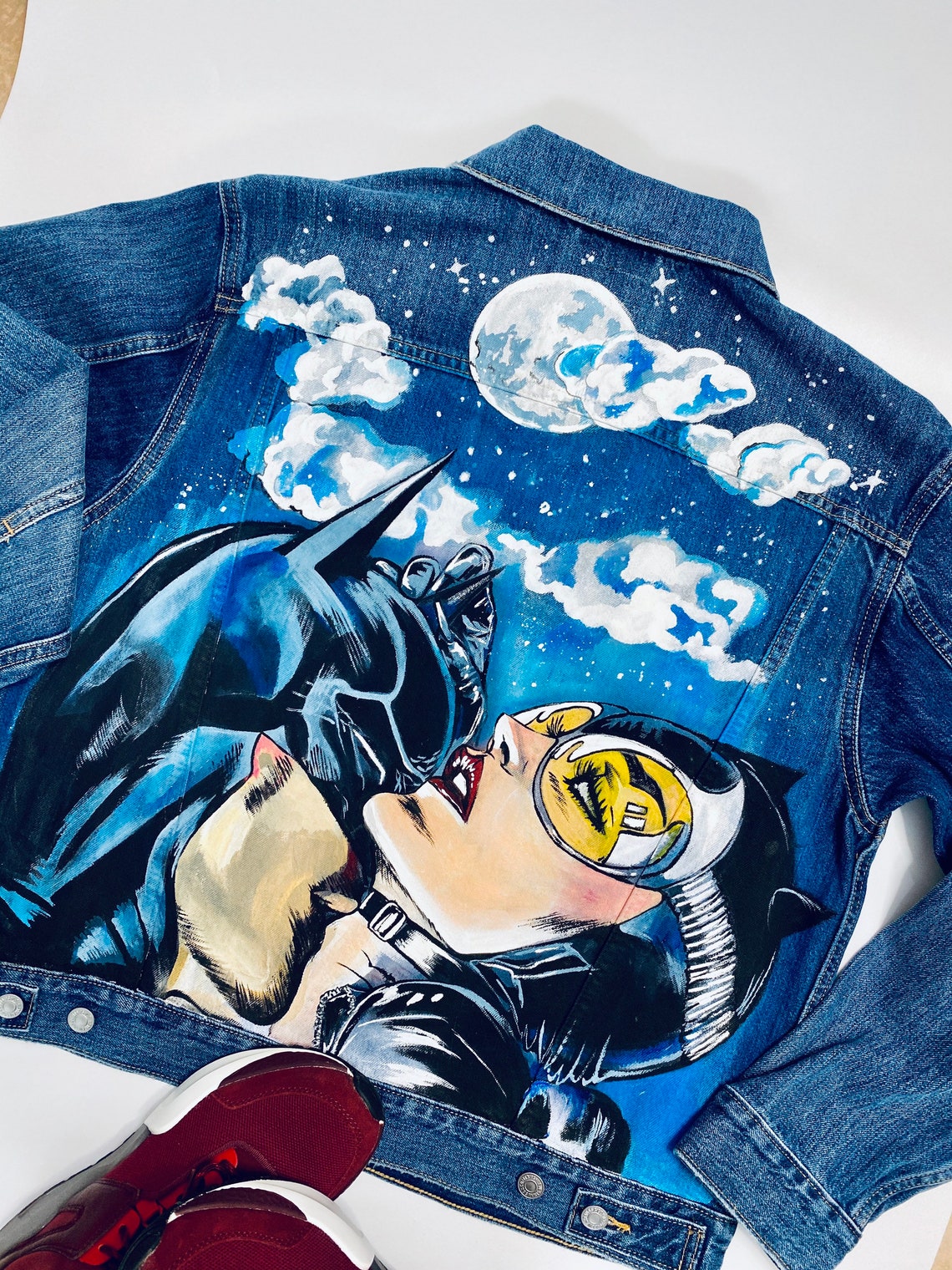 Hand Painted Denim Jacket Pop Art Jacket Custom Jacket With - Etsy