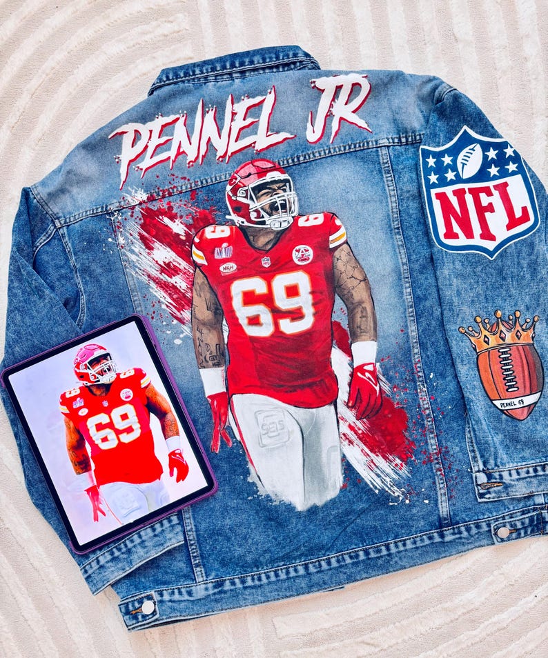 Custom Portrait Denim Jacket – Hand-painted Artwork on Jacket, Unique ...