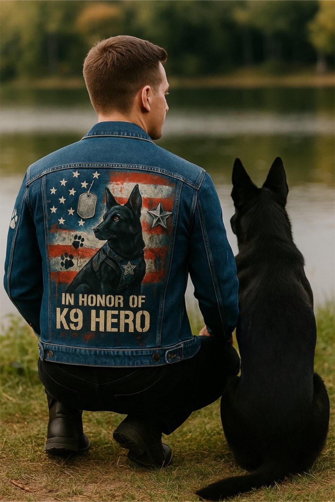 Custom Dog Portrait Denim Jacket – Hand-painted Pet Memorial - Etsy