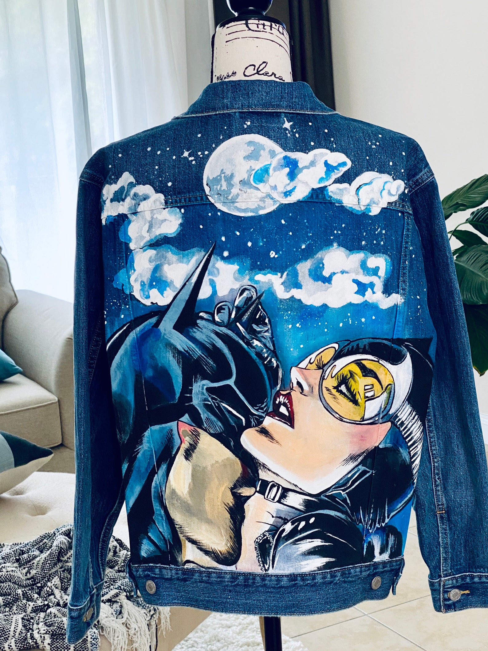 Hand Painted Denim Jacket Pop Art Jacket Custom Jacket With Art ...
