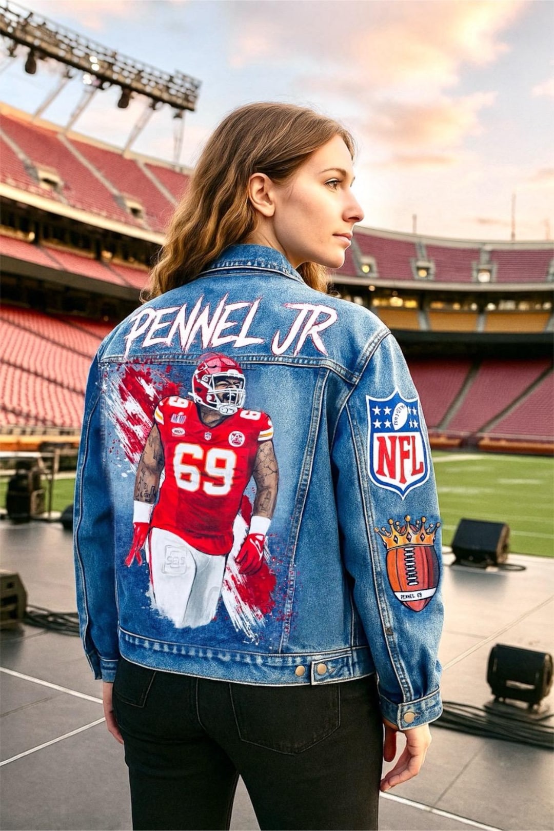 Custom Portrait Denim Jacket – Hand-painted Artwork on Jacket, Unique ...
