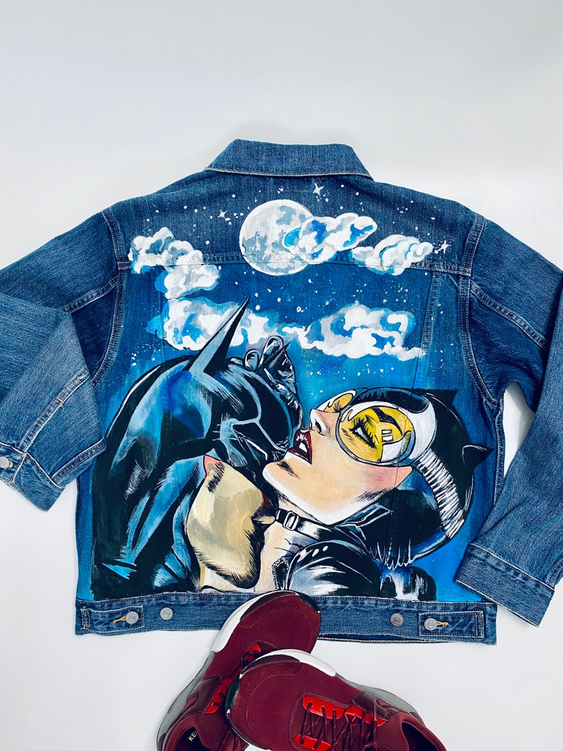 Hand Painted Denim Jacket Pop Art Jacket Custom Jacket With Art ...