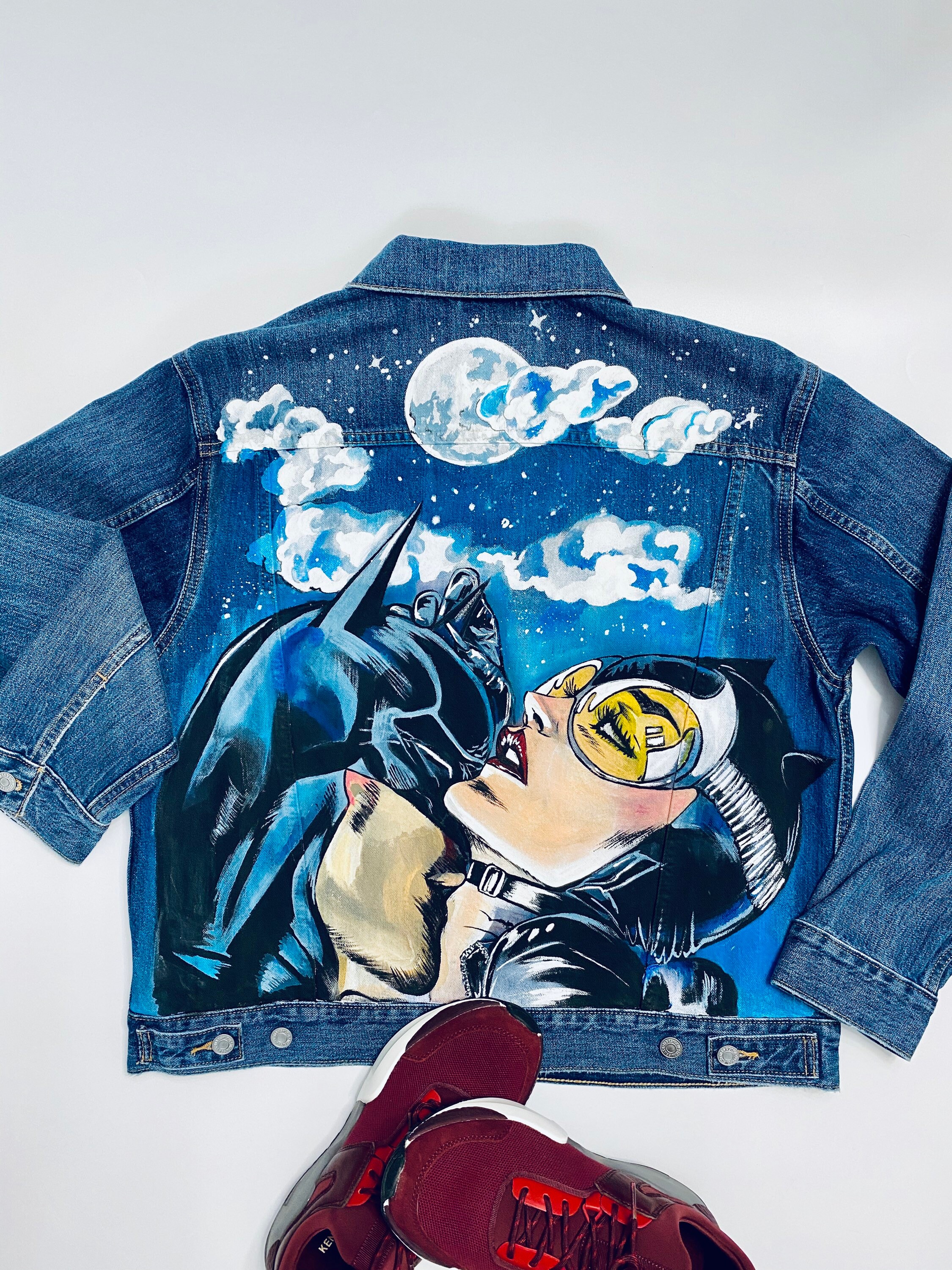 Hand Painted Denim Jacket Pop Art Jacket Custom Jacket With - Etsy