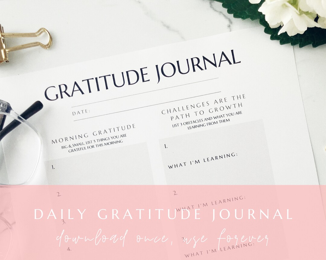 Gratitude Journal Printable Weekly Planner Page Life - Etsy