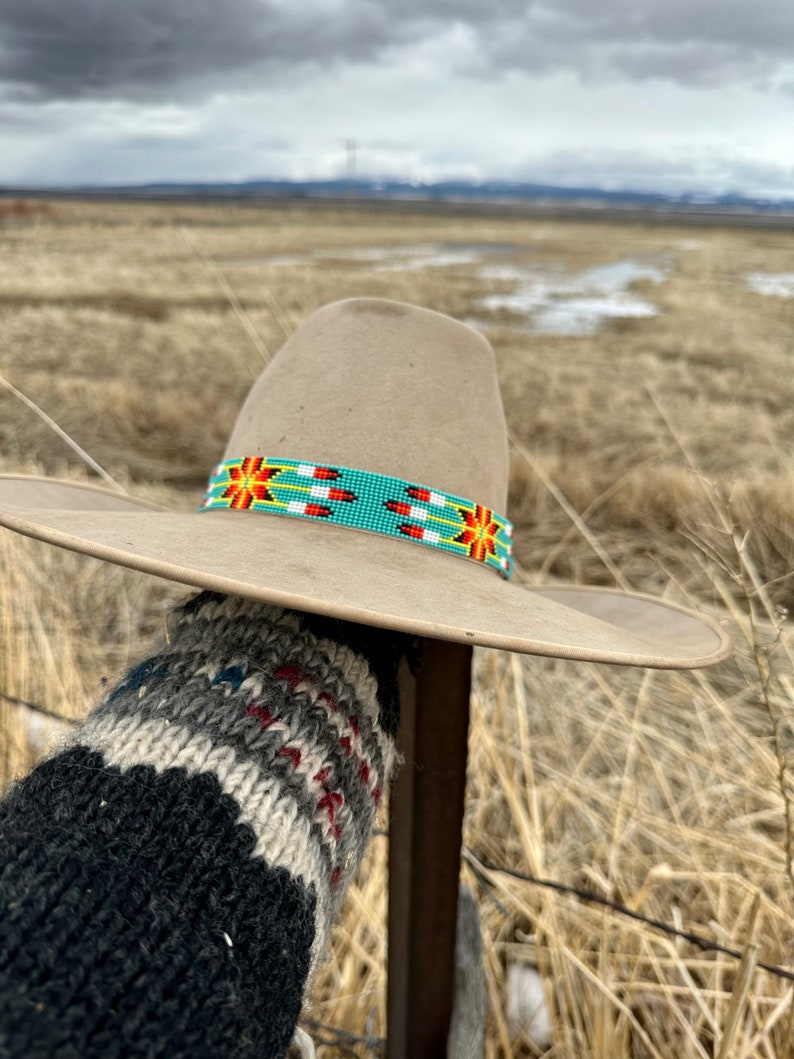 Bright Beaded Cowboy Hatband - Etsy