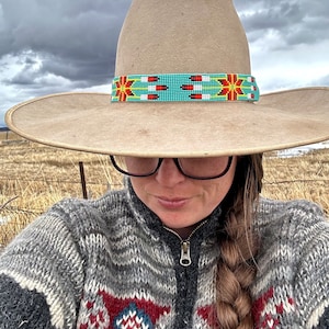 Bright Beaded Cowboy Hatband - Etsy