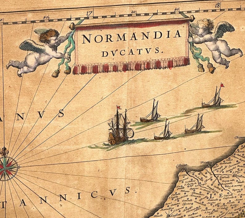 Map of Normandy (normandia Ducatus) - Circa 1635 - Willem B - Etsy