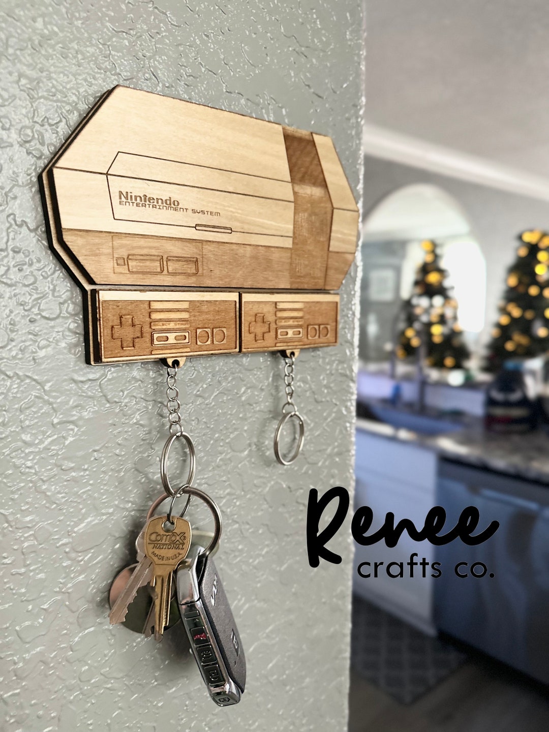 Premium Magnetic Wooden Wall Mount Keychains NES - Home Decor - Geek ...