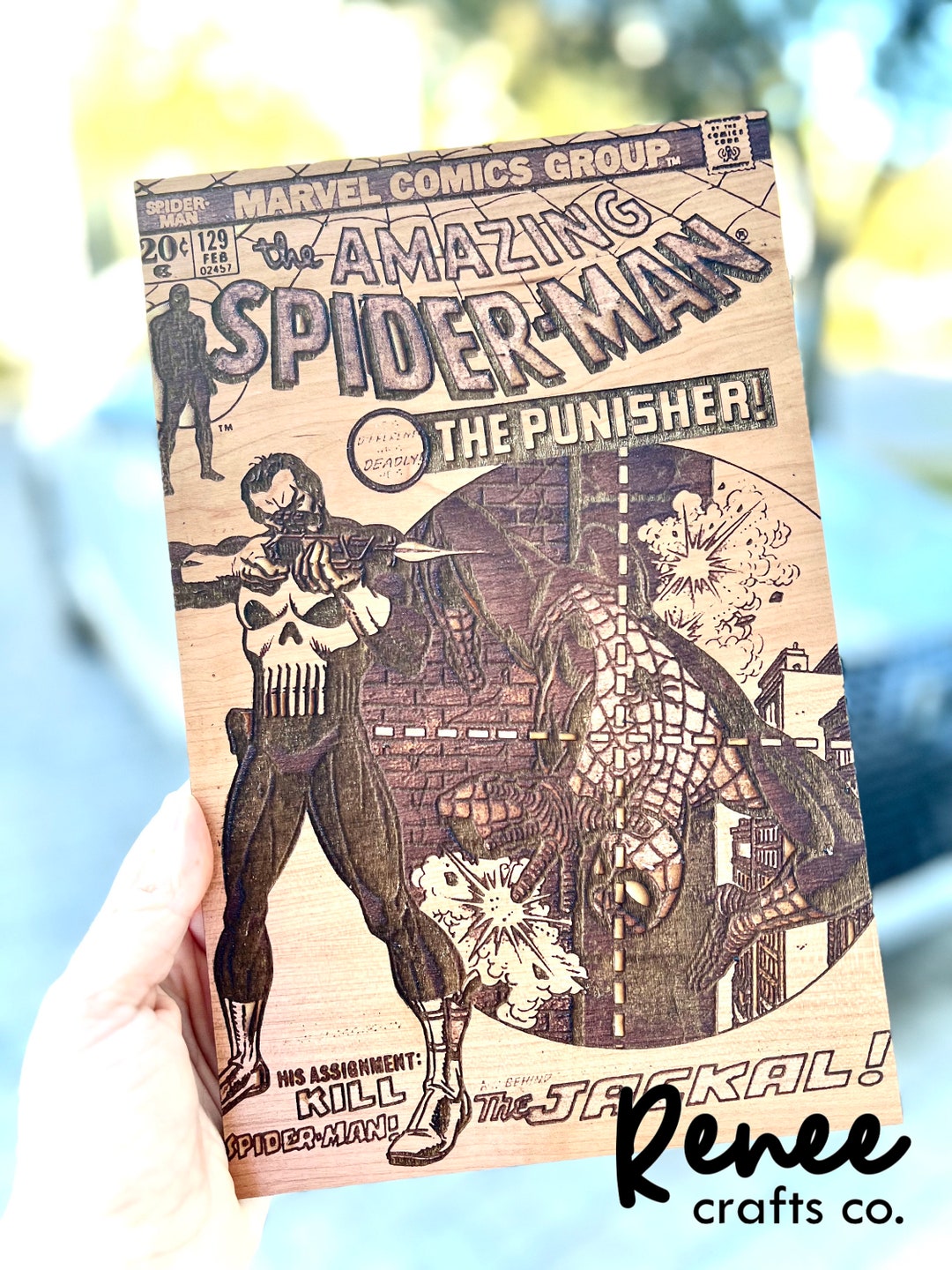 The Amazing Spider-man 129, Engraved Comic, Wood Comic, Wood Engraved ...