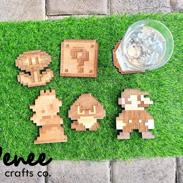 Wooden Mario Coaster - Etsy