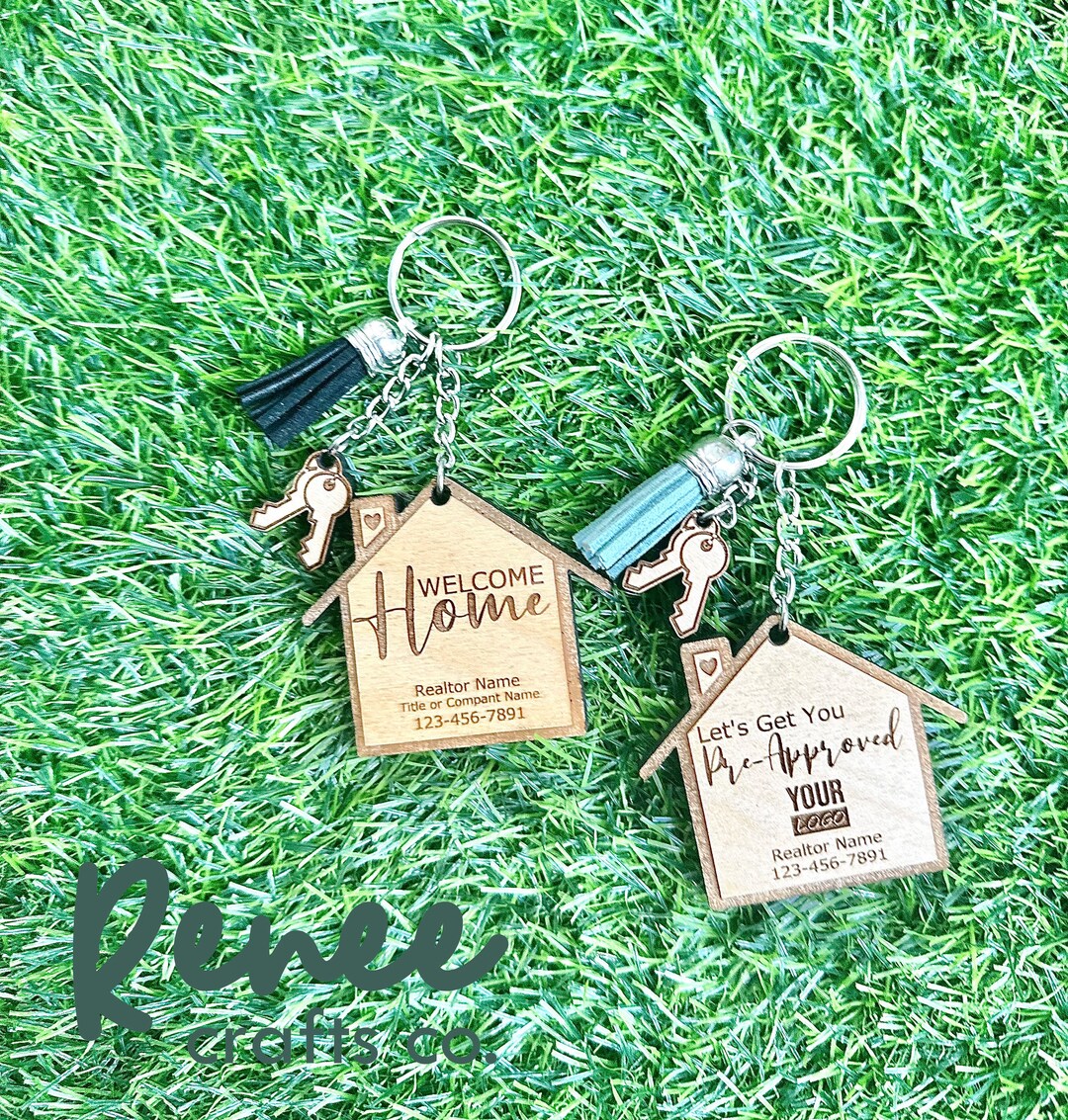 Custom Realtor Keychain L Wood L House L Key L Real Estate L New Home L ...