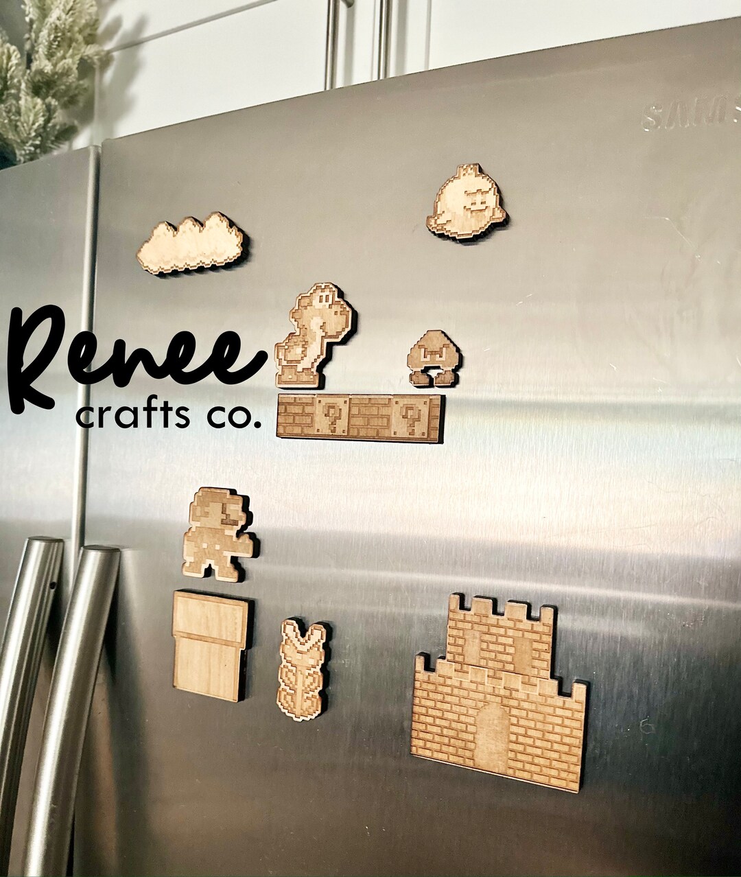 Large Super Mario Engraed Fridge Magnet Set, Video Game Lover, Birthday ...