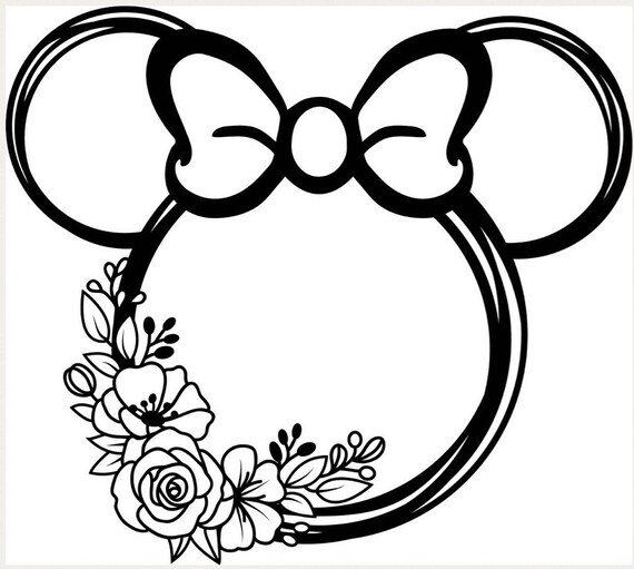 Minnie Mouse SVG Descargar Flores Amor Archivo Digital - Etsy España