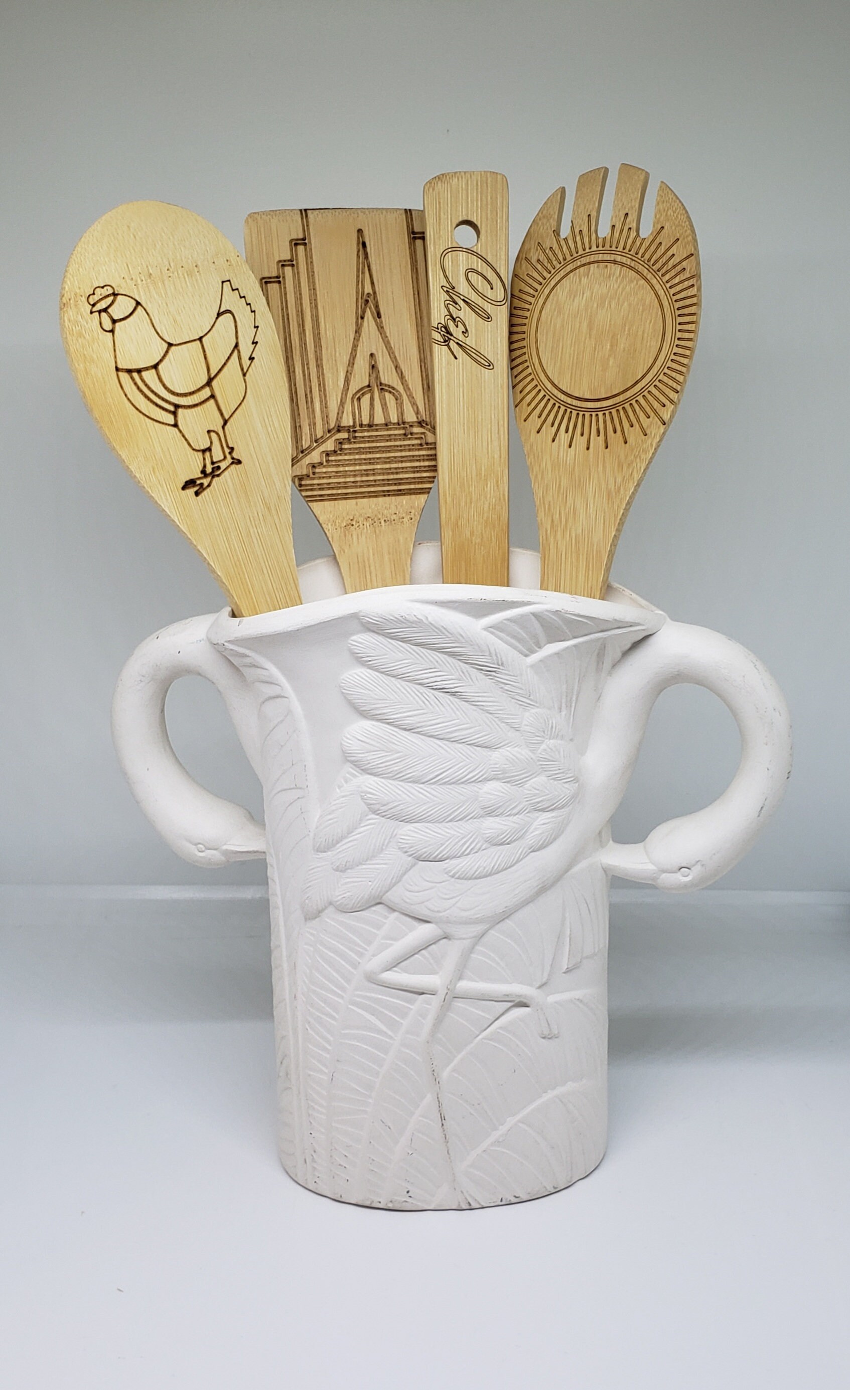 Art Deco Bamboo Kitchen Utensils - Etsy