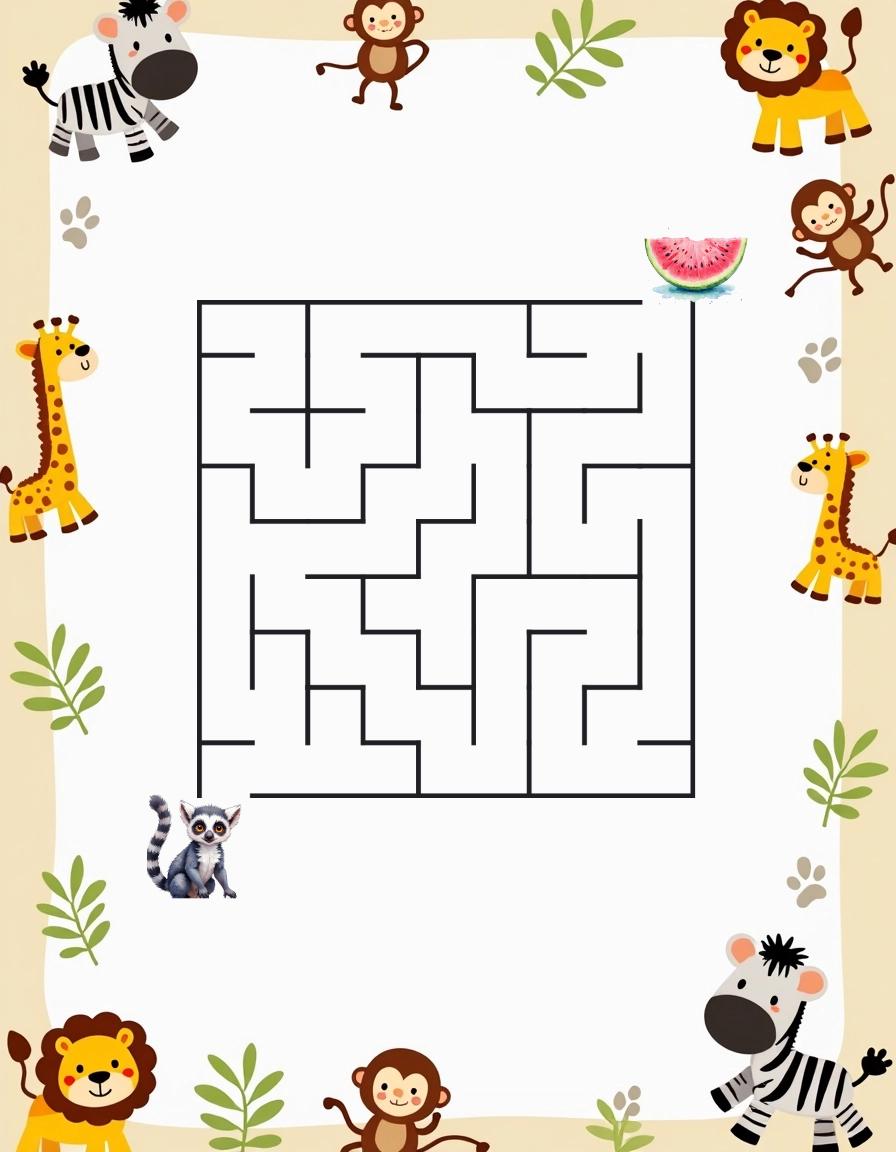 Zoo Animals Maze Worksheets | 4 Difficulty Levels (digital Download) - Etsy