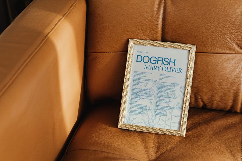 Mary Oliver "dogfish" Poem Art Print / Digital Download Poster | MANY ...