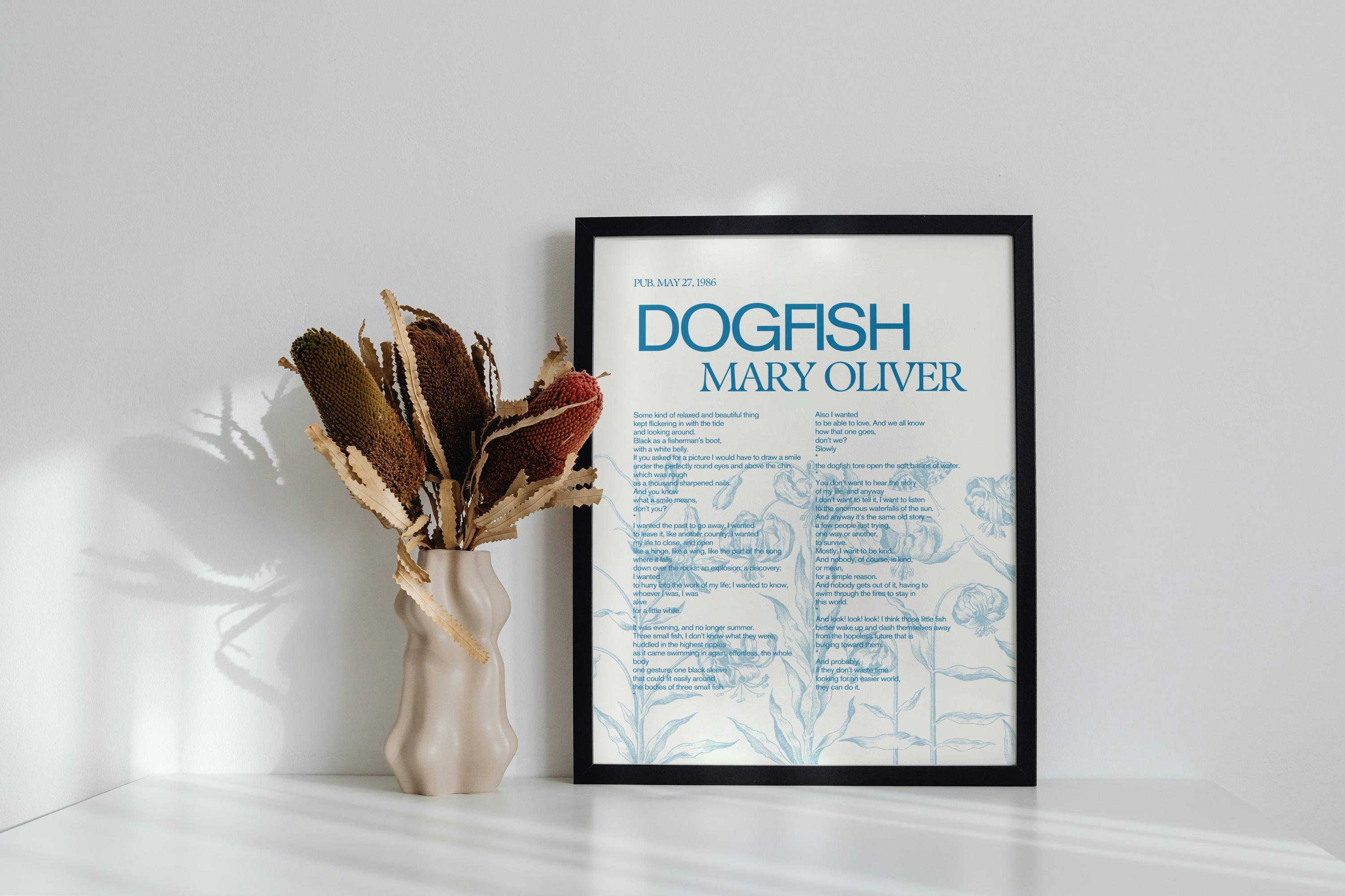 Mary Oliver "dogfish" Poem Art Print / Digital Download Poster | MANY ...
