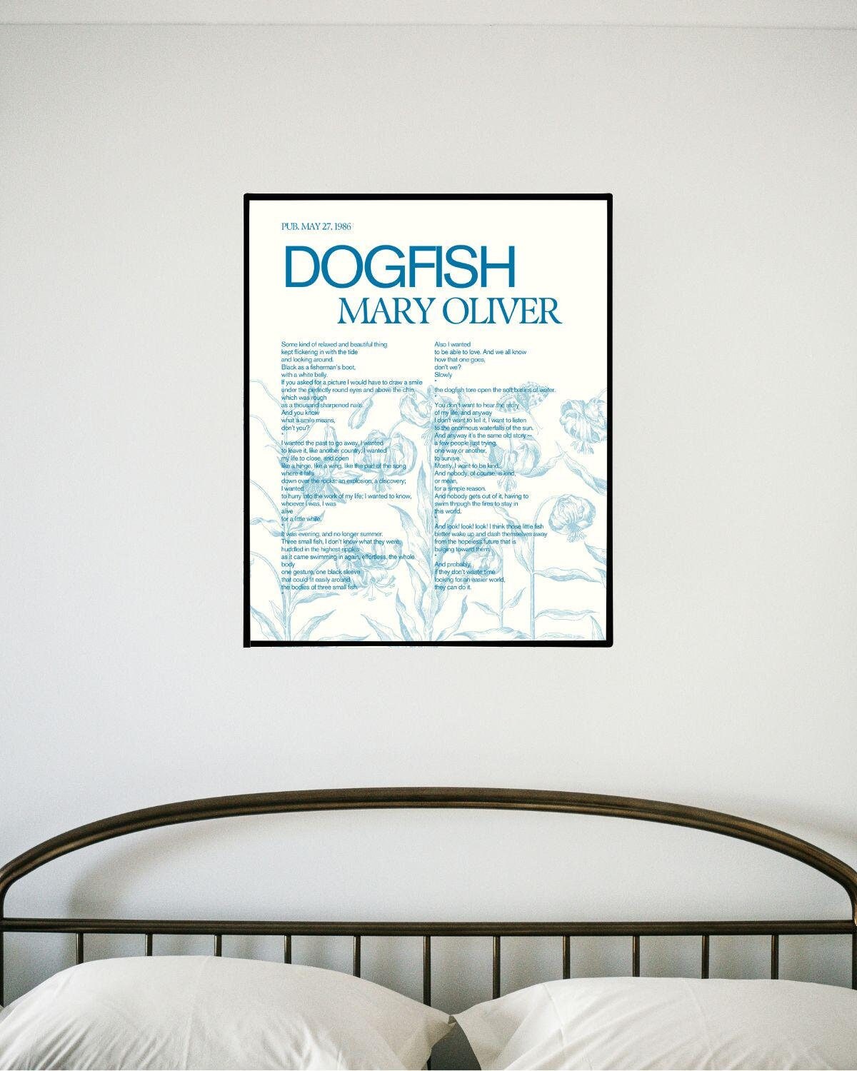 Mary Oliver "dogfish" Poem Art Print / Digital Download Poster | MANY ...