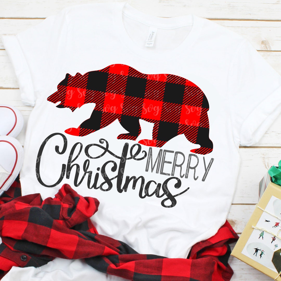 Plaid Bear Svg,christmas Bear Svg,christmas Svg, Bear Svg,southern ...