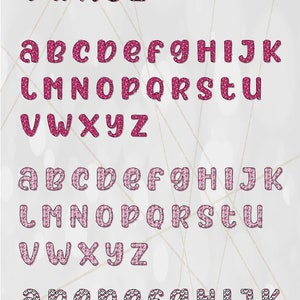 Valentine Hearts Doodle Font Bundle PNG, Valentines Doodle Letters ...
