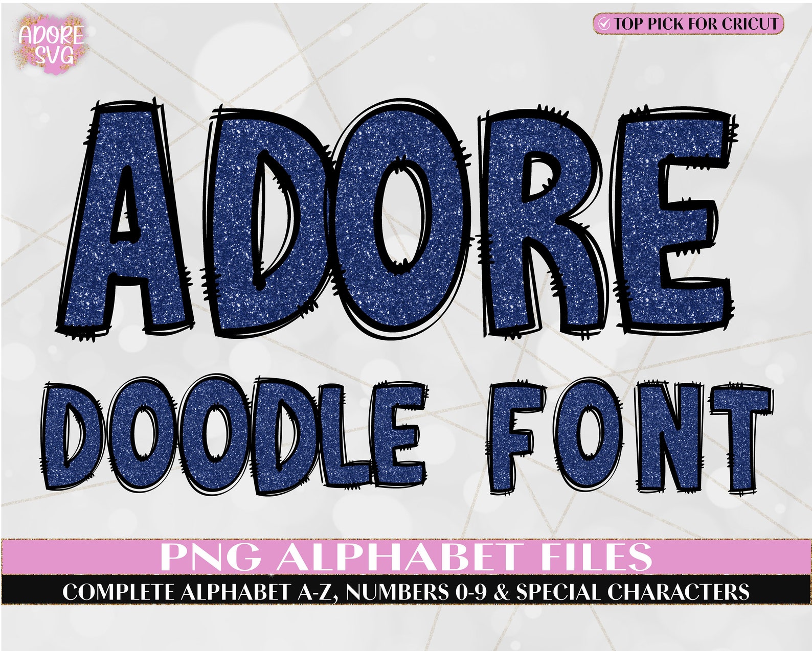 Glitter Doodle Letters PNG Glitter Doodle Font Glitter - Etsy