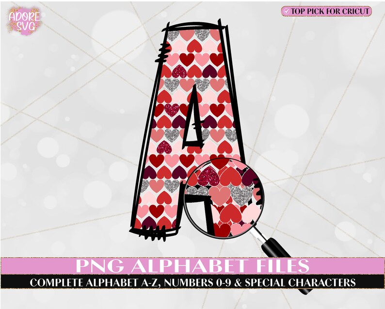 Hearts Alphabet Letters PNG Bundle Hand Drawn Doodle Font - Etsy