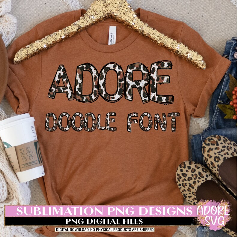 Glitter Cheetah Print Doodle Font Hand Drawn Doodle Font - Etsy