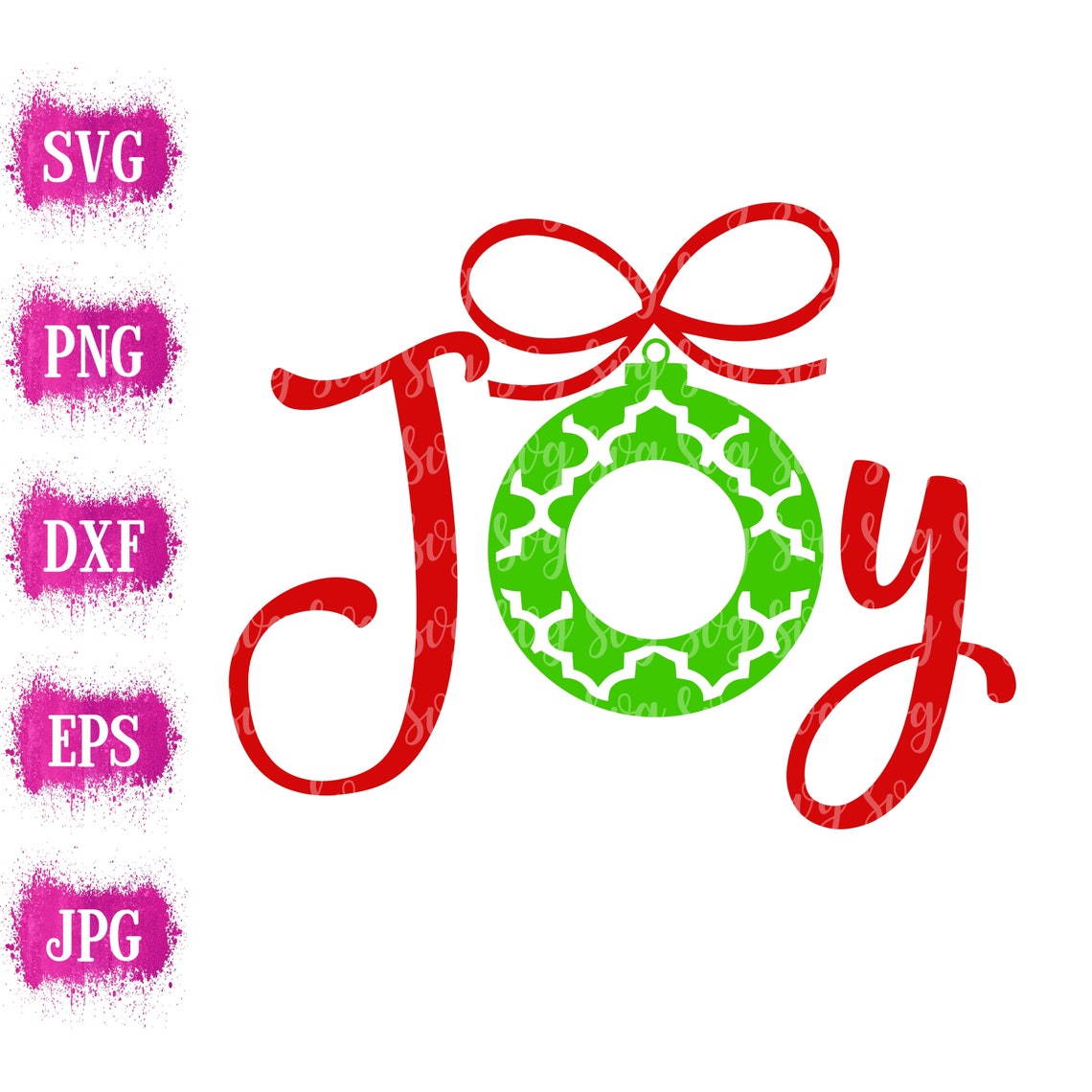 Joy Monogram Svg Christmas Svg Merry Christmasornament - Etsy
