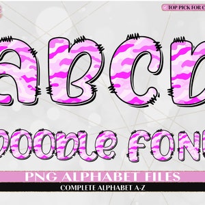 Camo Doodle Alphabet Letters PNG, Military Camouflage Doodle Font, Army ...