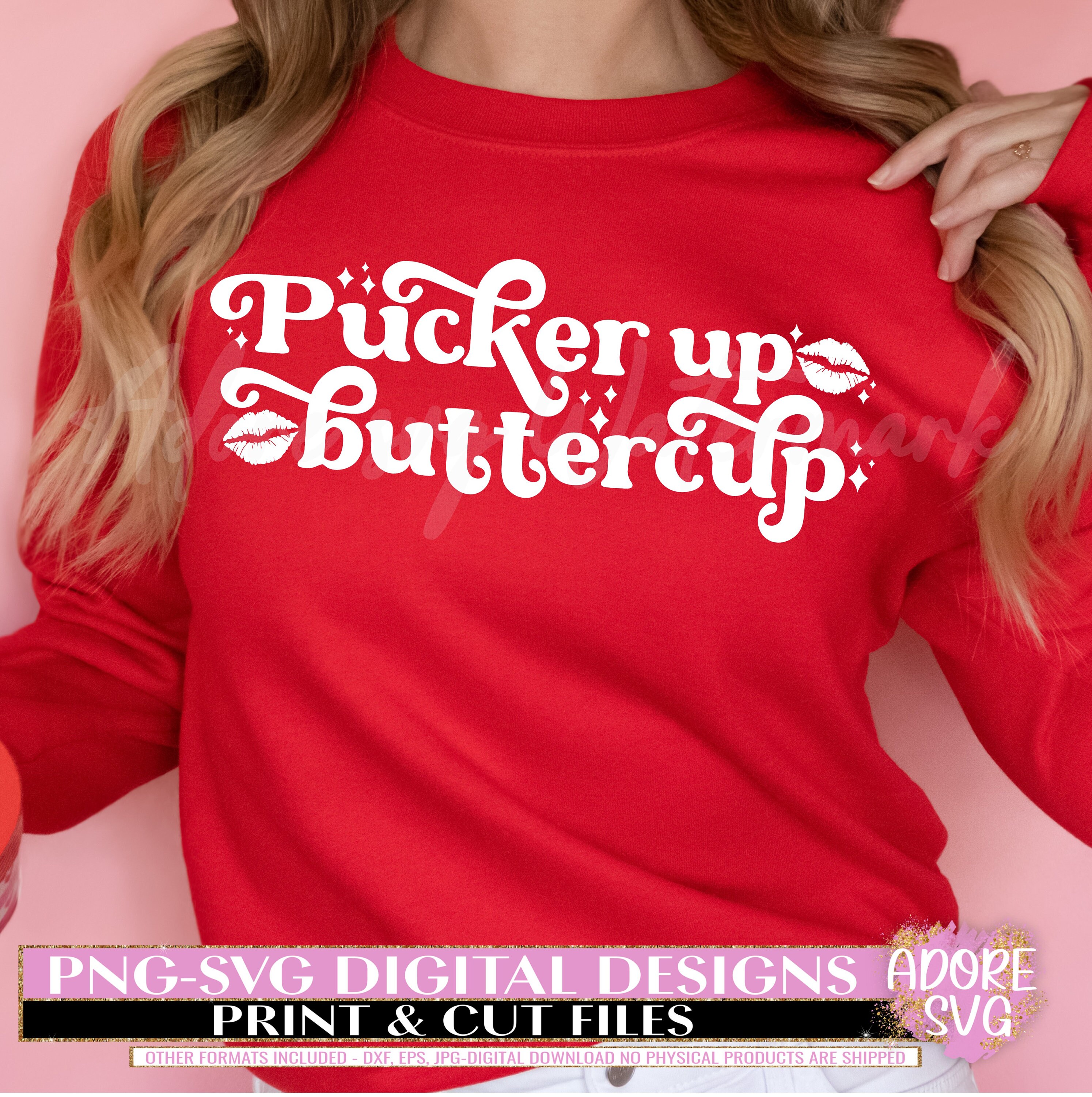 Puckerup Buttercup SVG Valentines Day SVG Valentine Clipart - Etsy