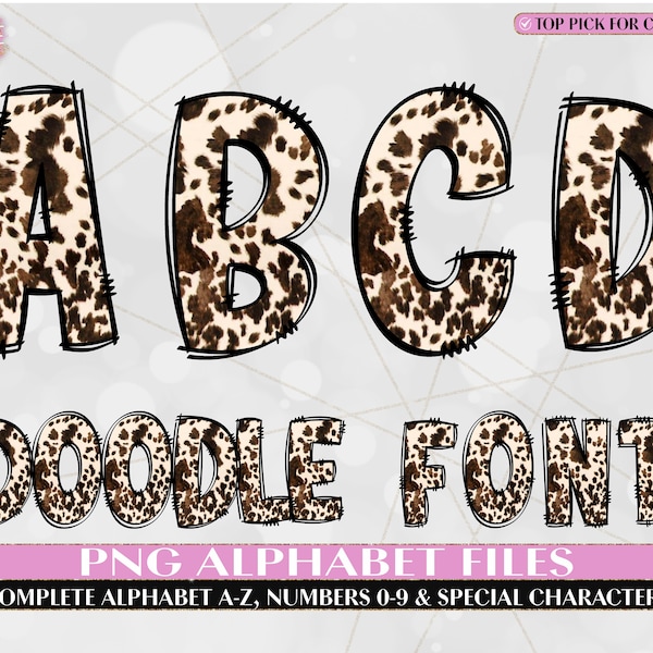 Cow Print Font - Etsy