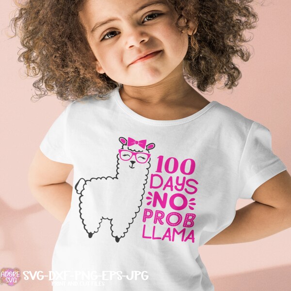 100th Days of School With Llama Svg - Etsy