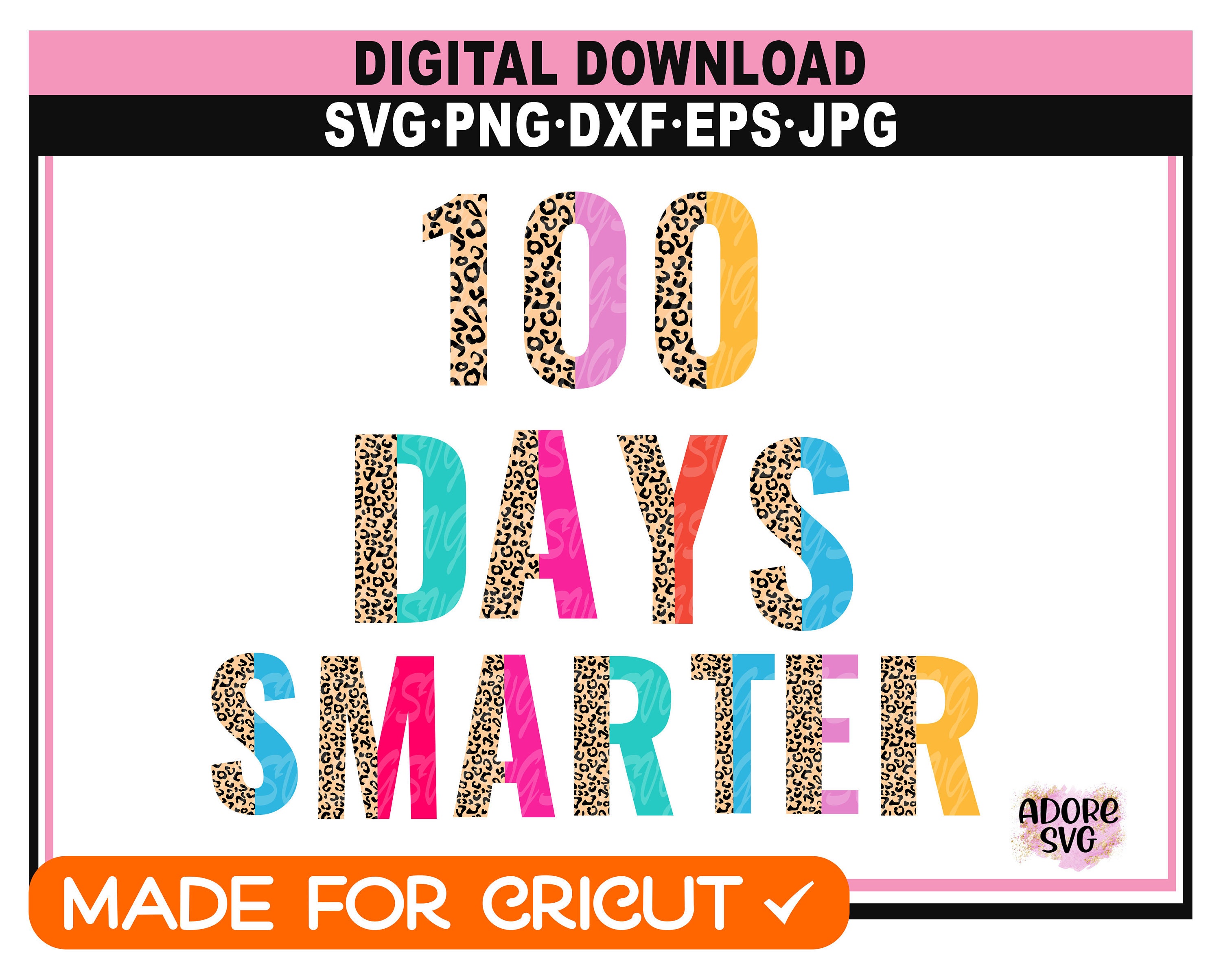 School Svg 100 Days of School Svg 100 Day Smarter Svg | Etsy