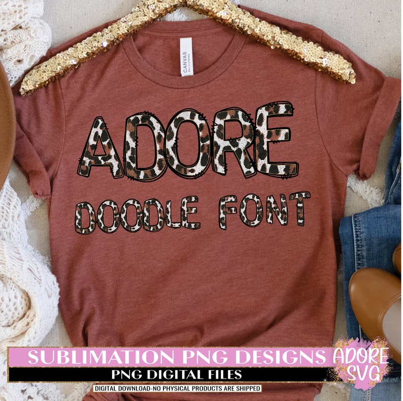 Glitter Cheetah Print Doodle Font Hand Drawn Doodle Font - Etsy