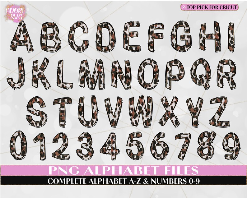 Glitter Cheetah Print Doodle Font Hand Drawn Doodle Font - Etsy