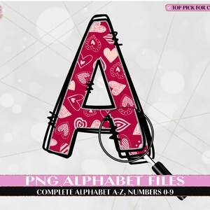 Valentine Hearts Doodle Font Bundle PNG Valentines Doodle - Etsy