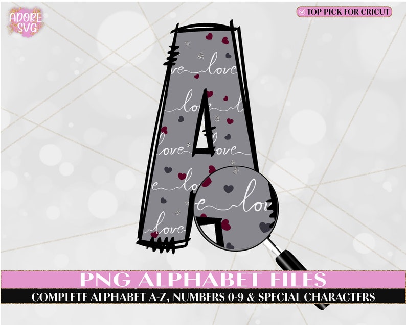 Hearts Alphabet Letters PNG Bundle Hand Drawn Doodle Font - Etsy