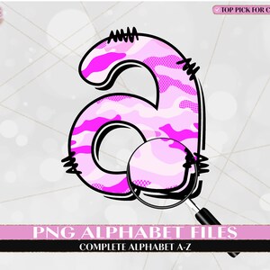 Camo Doodle Alphabet Letters PNG, Military Camouflage Doodle Font, Army ...