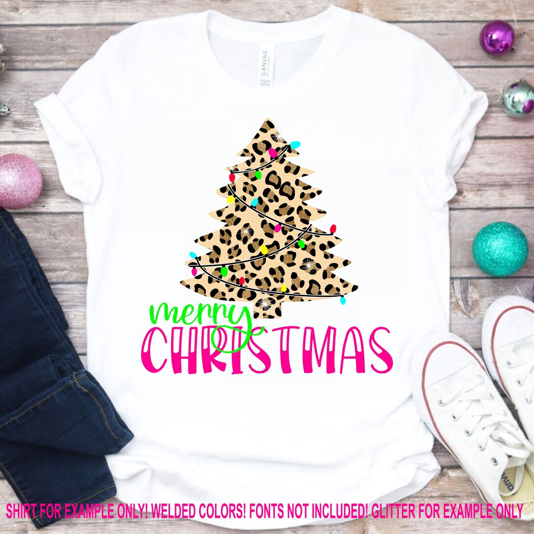 Cheetah Christmas Tree Svg Christmas Svg Merry Christmas - Etsy