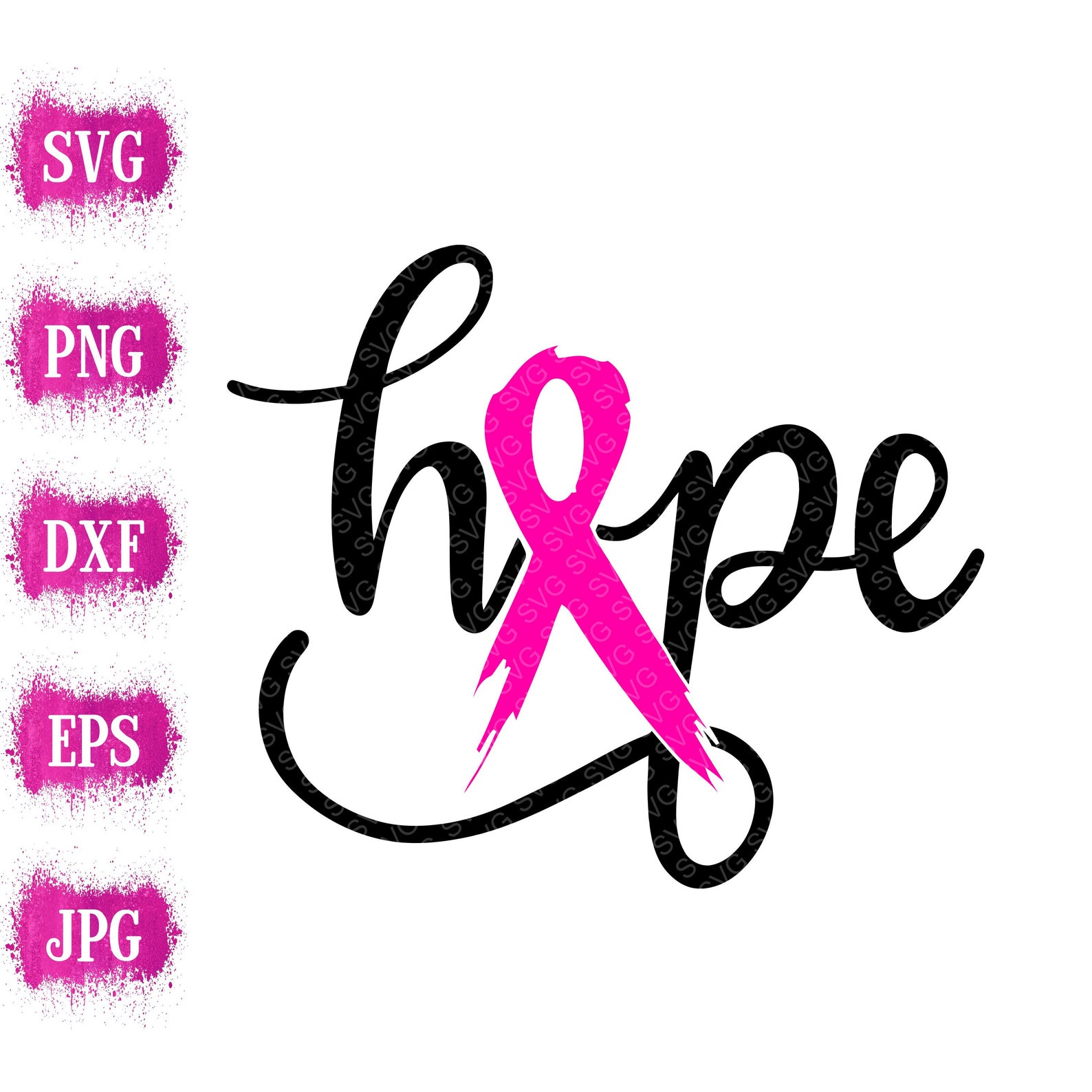 Breast Cancer Svg Hope Cancer Ribbon Svg Awareness SVG | Etsy