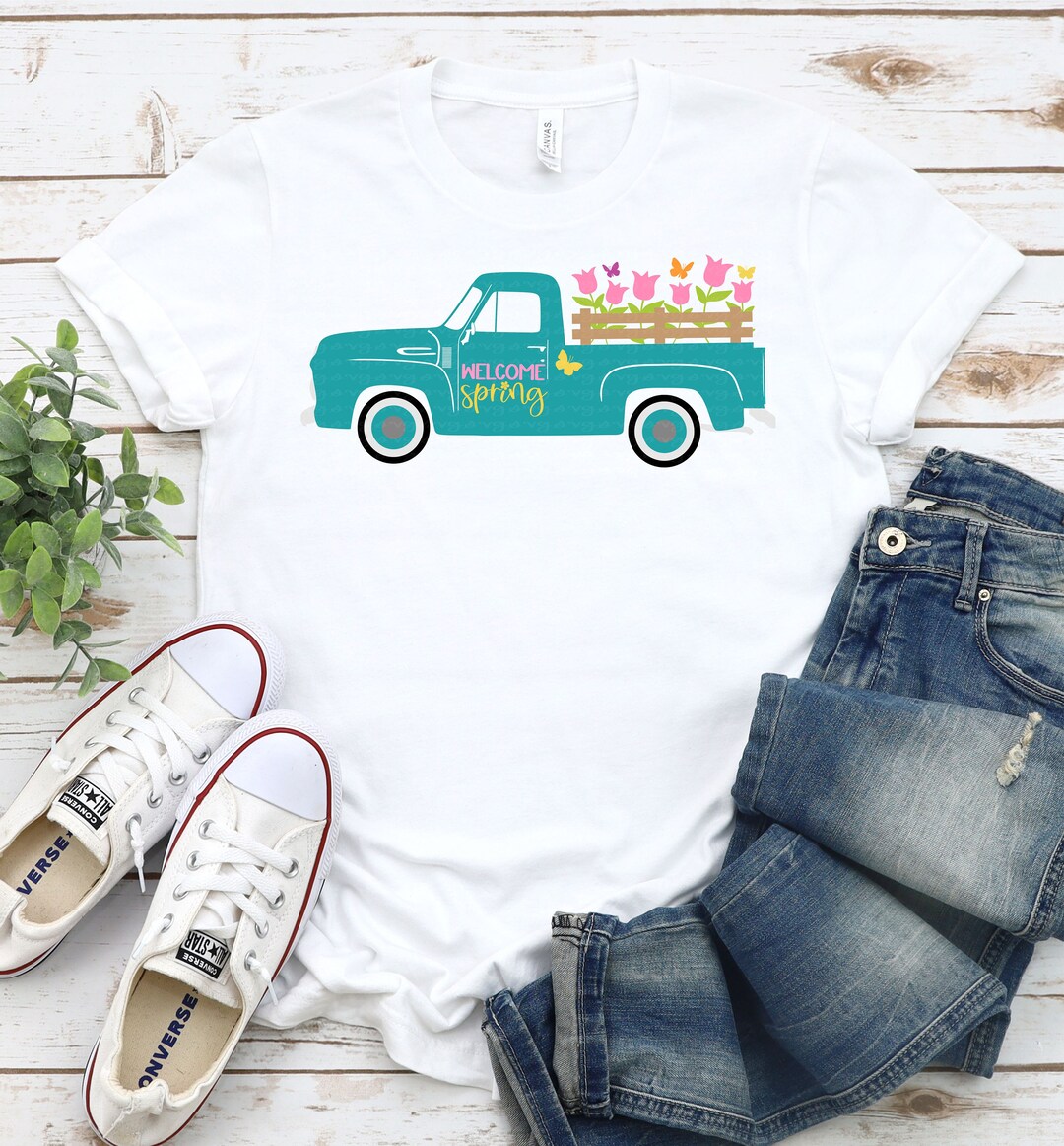 Spring Svg, Welcome Spring Svg, Vintage Truck Svg, Old Truck Svg ...