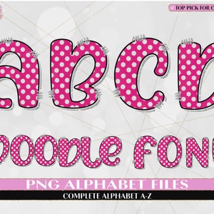 Polka Dots Glitter Doodle Font PNG, Polka Dot Doodle Font, Polka Dots ...