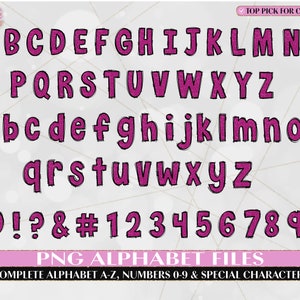 Pink Glitter Doodle Letters PNG, Glitter Doodle Font, Glitter Doodle ...