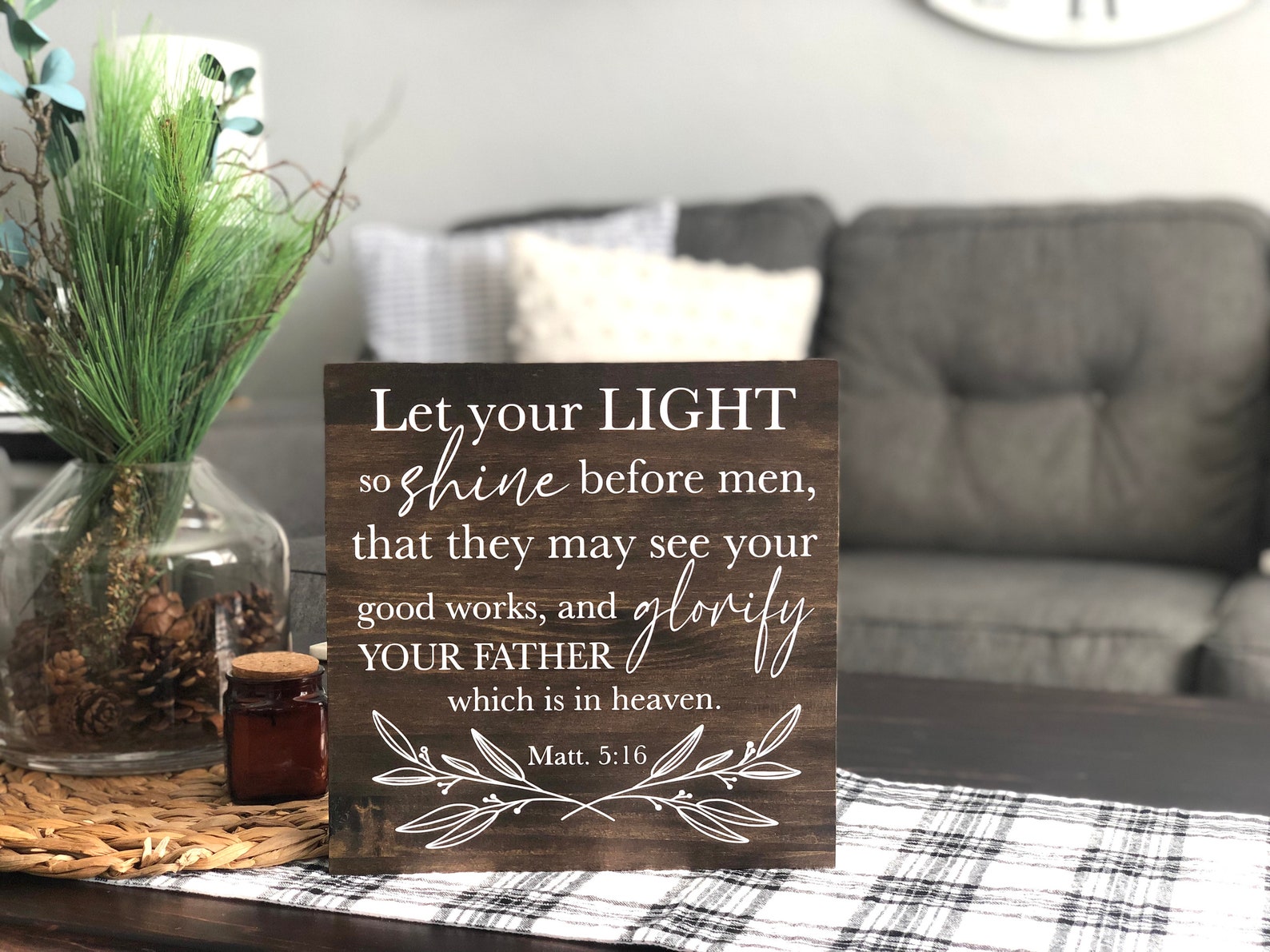 Let Your Light so Shine Before Men, Matt. 5:16, Sign | Wood Signs for ...