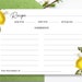 Printable Recipe Card Template, Lemon Decor, Personalized Recipe 4x6 ...