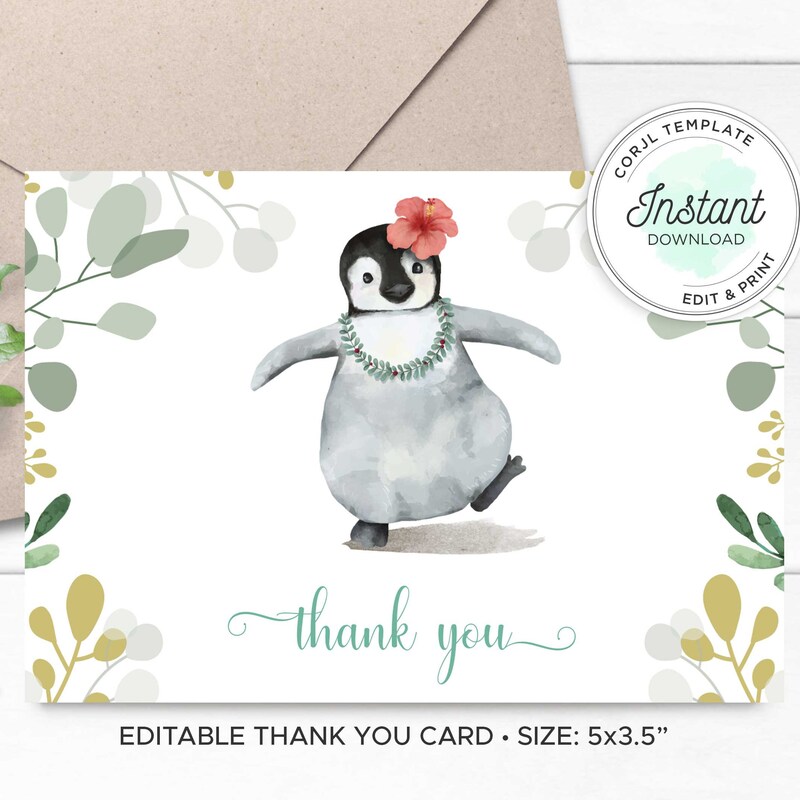 Penguin Thank You Cards - Etsy