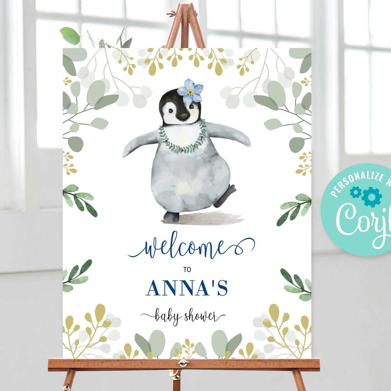 Welcome Sign With Penguin - Etsy