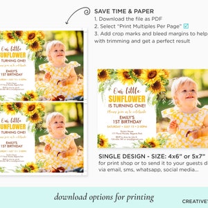 Editable Sunflower Birthday Invitation Template, Black Chalkboard ...