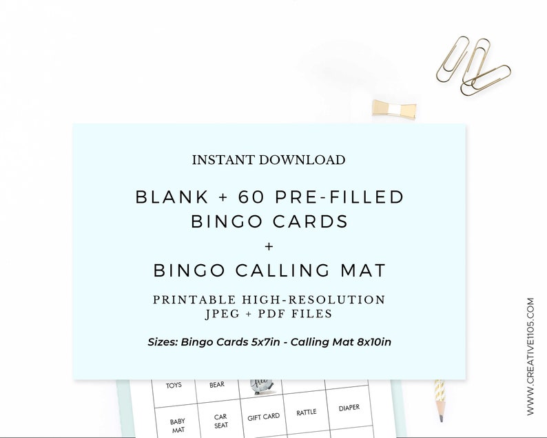 Printable Penguin Baby Shower Bingo, 60 Unique Greenery Bingo Cards ...